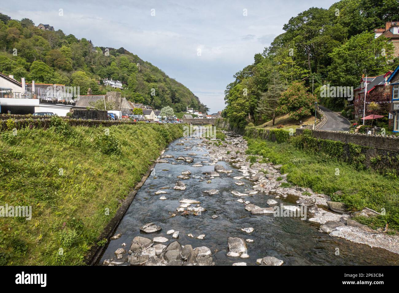 Lynmouth village and harbour, Devon, England Stock Photo - Alamy
