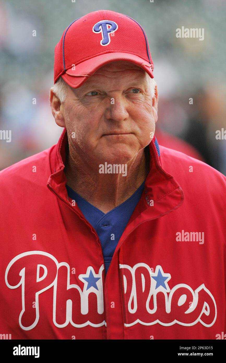 Charlie Manuel during a National League game between the Philadelphia ...