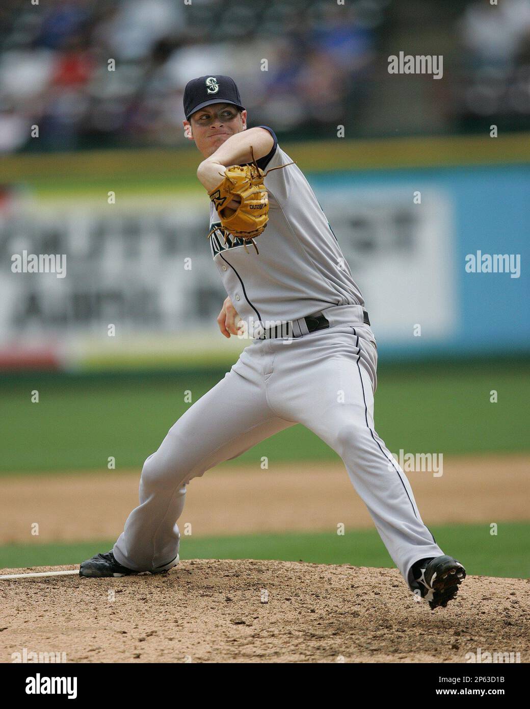 Seattle Mariners Mark Lowe against the Texas Rangers on May 14th, 2008 ...