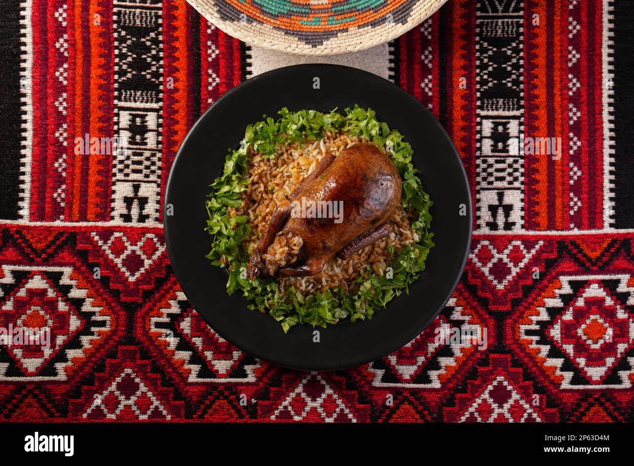 Arabic Cuisine; Egyptian traditional stuffed pigeon or "Hamam Mahshi ...