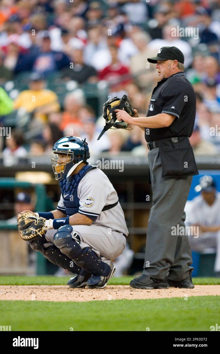 New York Yankees catcher Jose Molina #26 and home plate umpire Jim ...