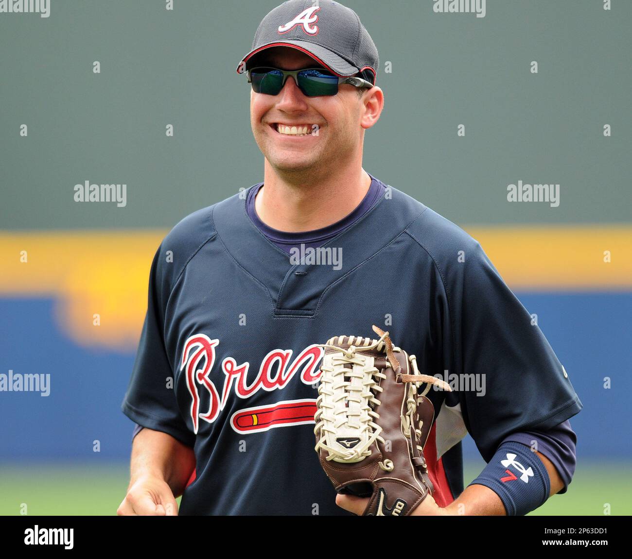 Jeff Francoeur of the Atlanta Braves in an exhibition game against the ...