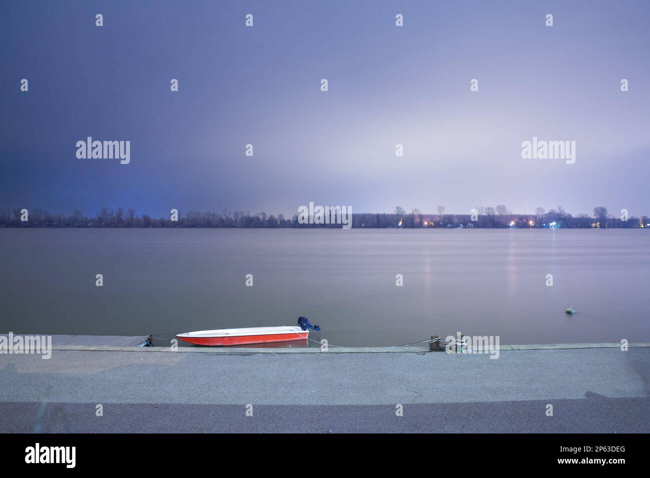 Picture of a panorama of Zemunski kej, in Zemun, belgrade, Serbia, with ...