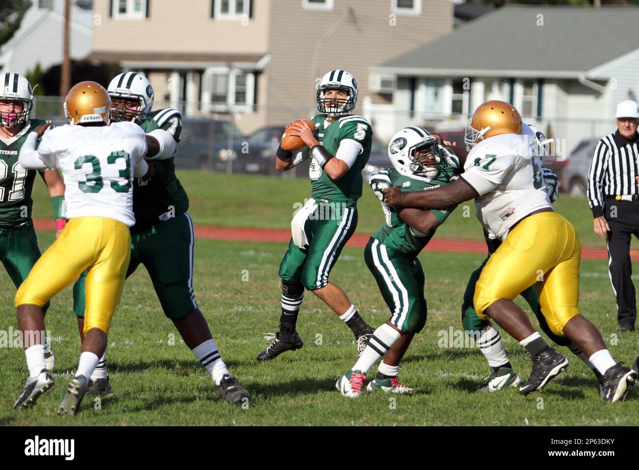 Holy Trinity Titans QB Chris Laviano #5 in action during a game against ...