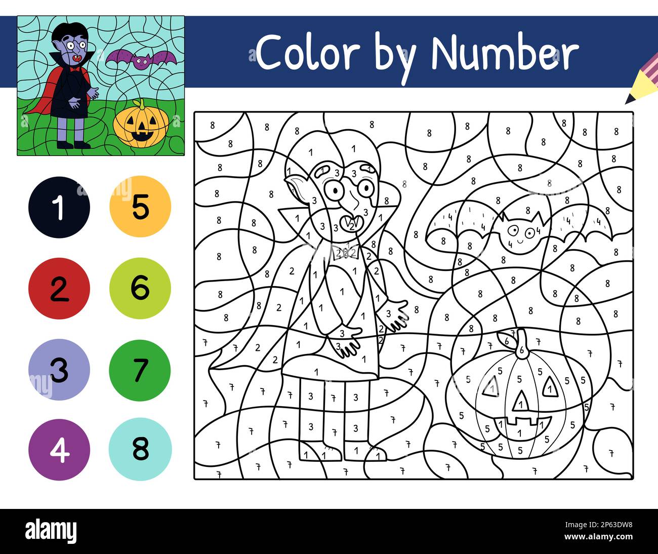 Halloween Color By Number Kindergarten