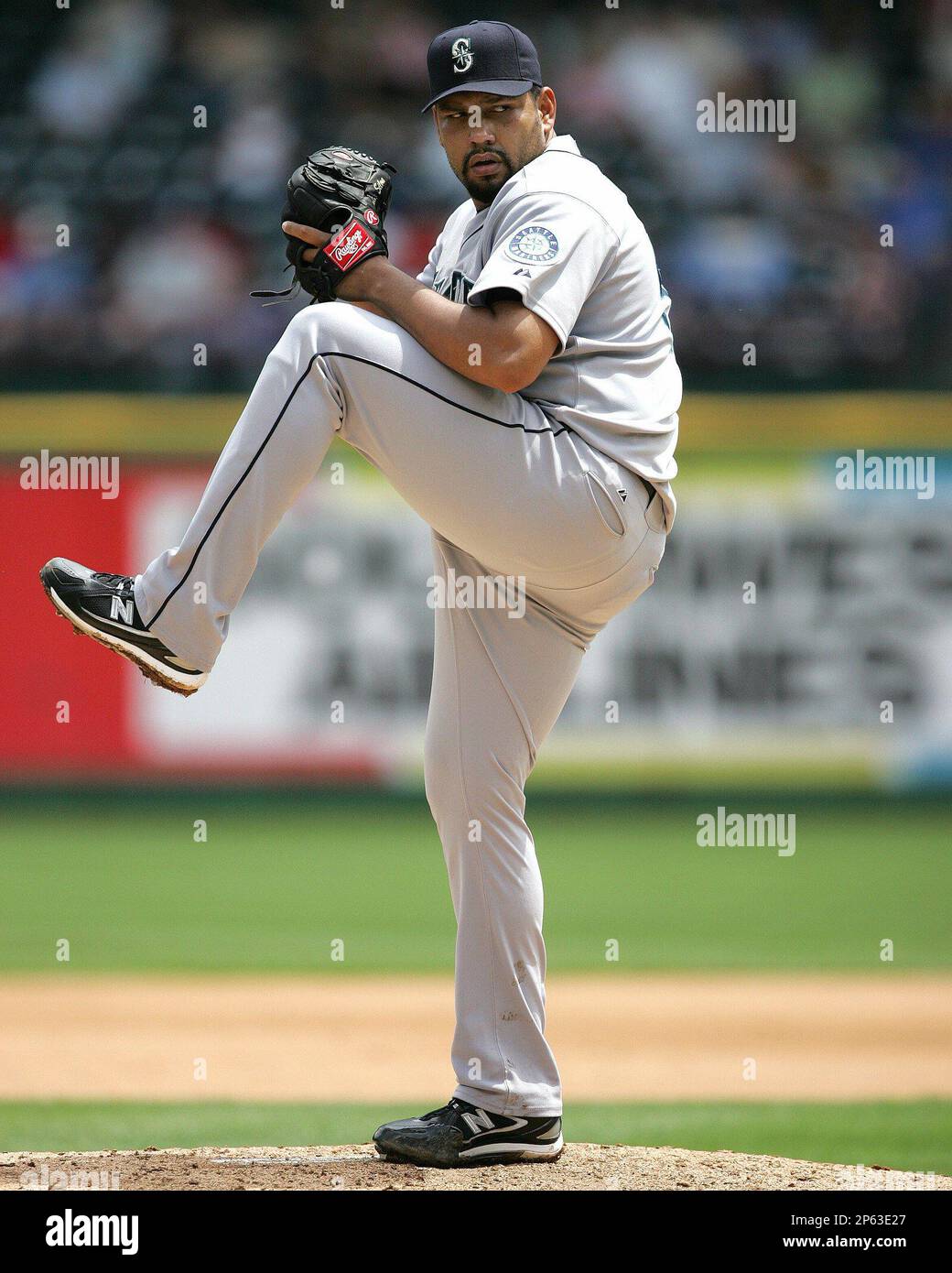Seattle Mariners pitcher Carlos Silva against the Texas Rangers on May ...