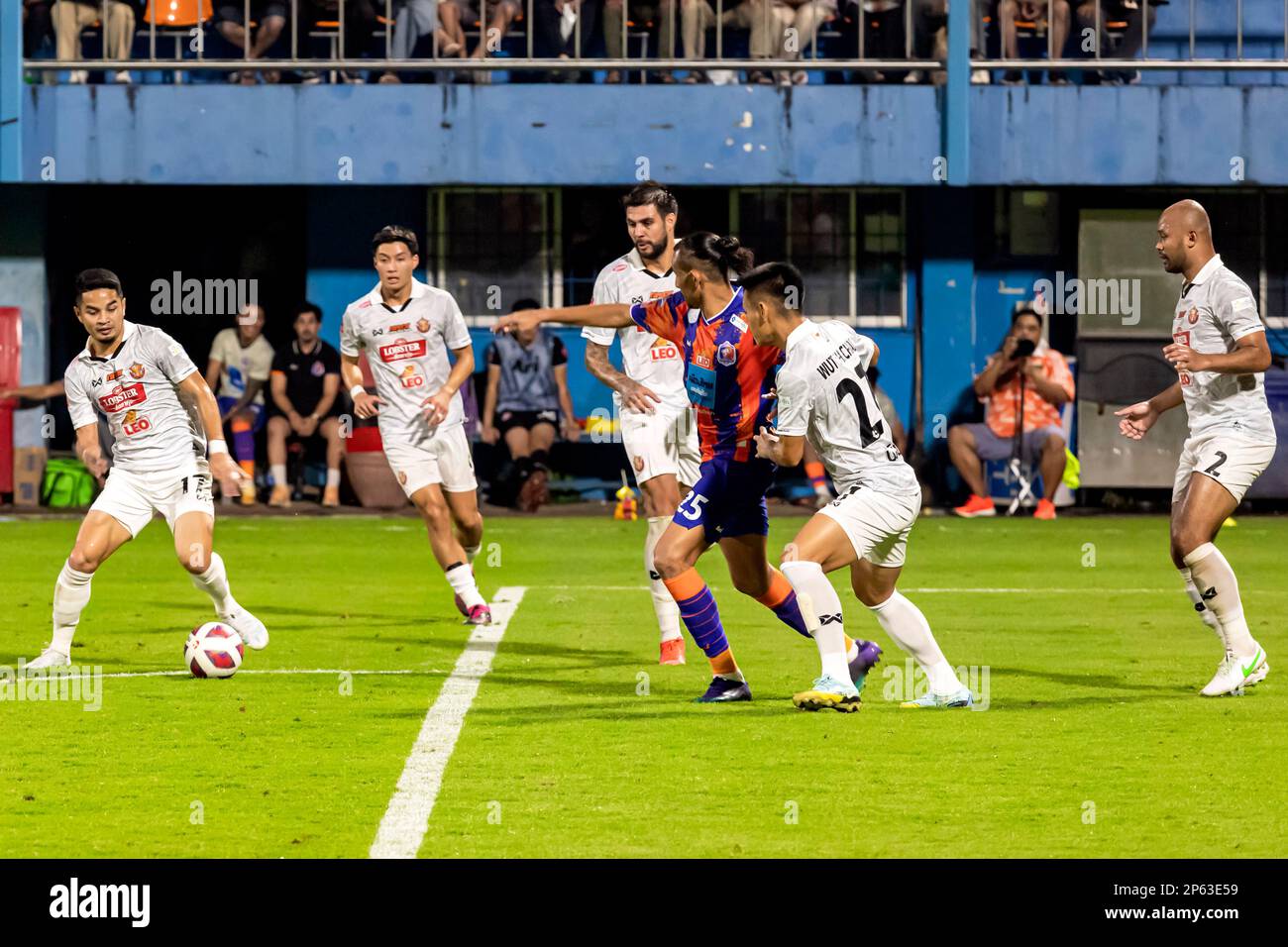 Professional Thai football match at PAT Stadium, Bangkok, Thailand ...