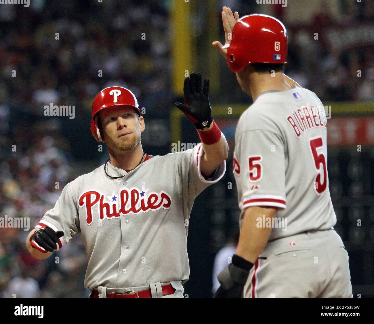 Phillies OF Geoff Jenkins scores after hitting a HR on Sunday May 25 ...