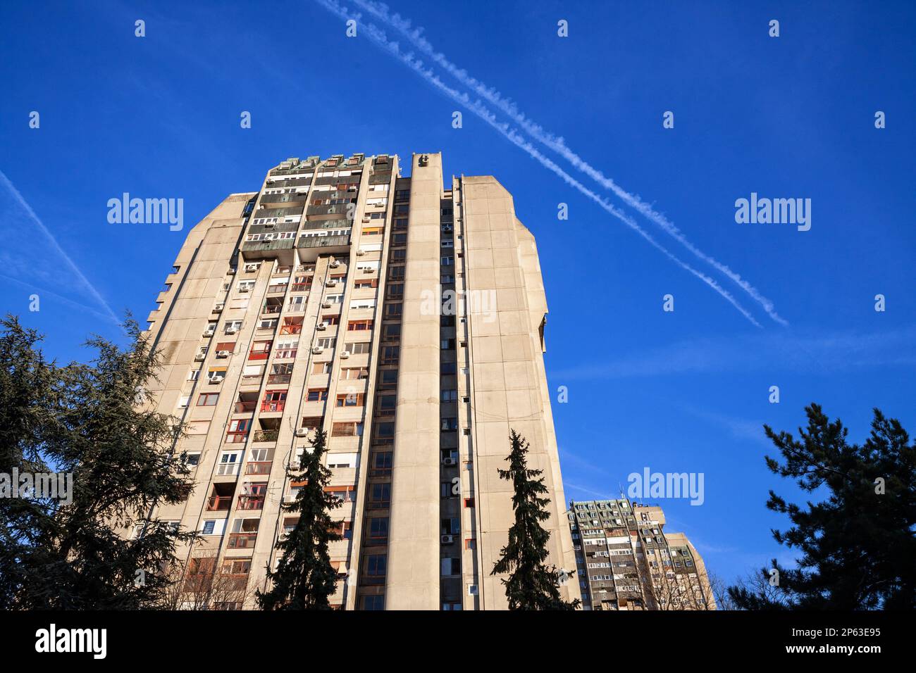 Picture of old comunist residential towers in Banjica, Belgrade, Serbia ...