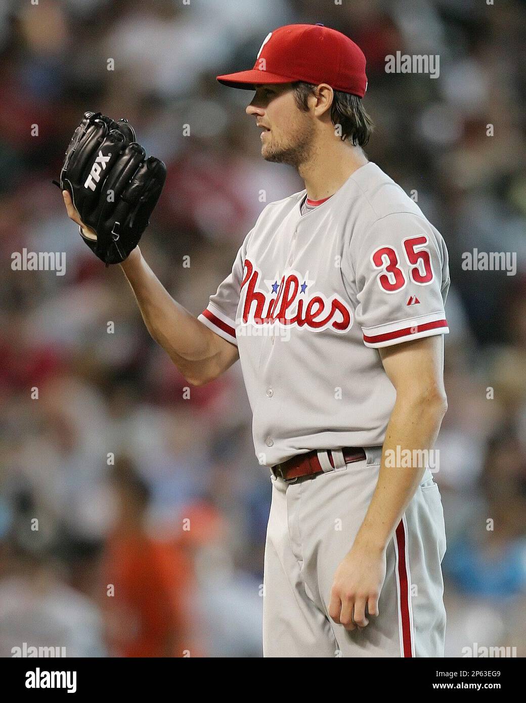 Phillies pitcher Cole Hamels on Sunday May 25, 2008 at Minute Maid Park ...