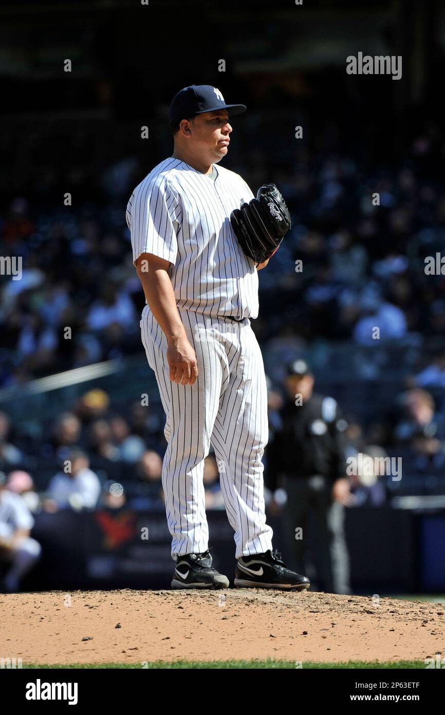 April 03, 2011; Bronx, NY, USA; New York Yankees pitcher Bartolo Colon ...
