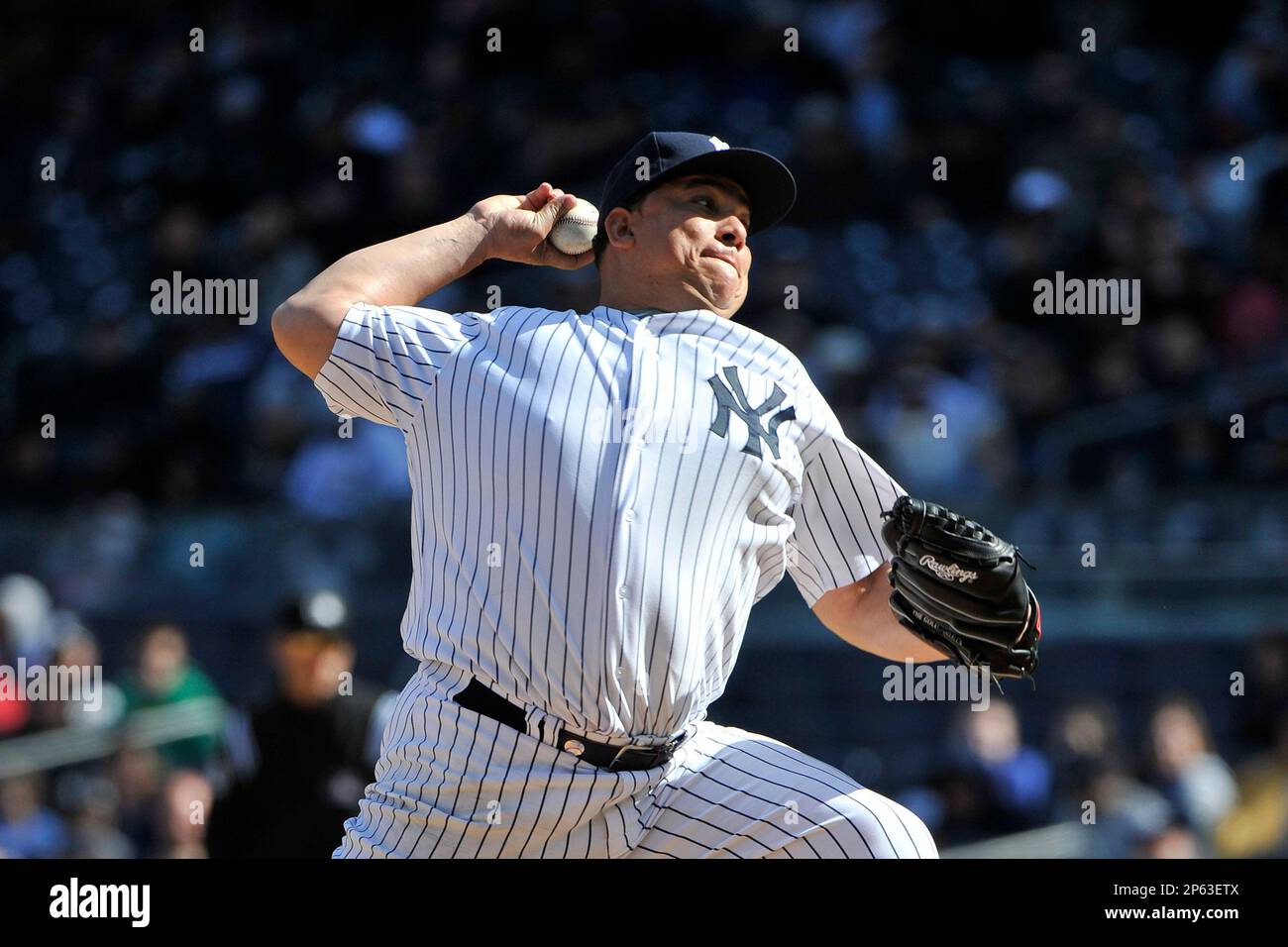 April 03, 2011; Bronx, NY, USA; New York Yankees pitcher Bartolo Colon ...