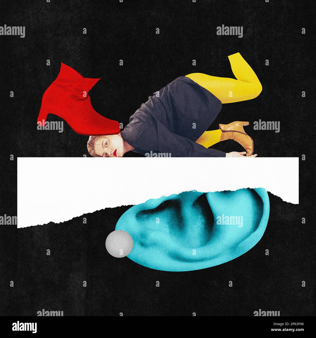 Contemporary art collage. Concept of weird people, pop art, creativity ...