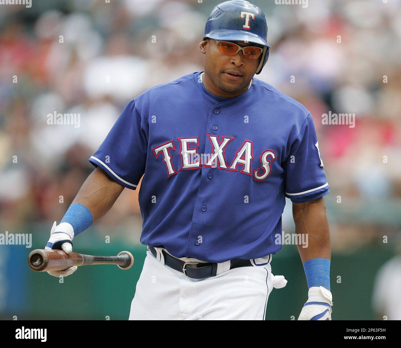 Texas Rangers OF Marlon Byrd against the Seattle Mariners on May 14th ...