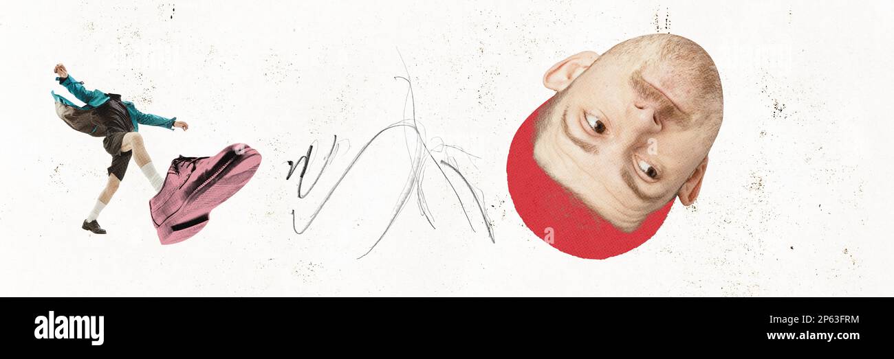 Contemporary art collage. Concept of weird people, pop art, creativity ...