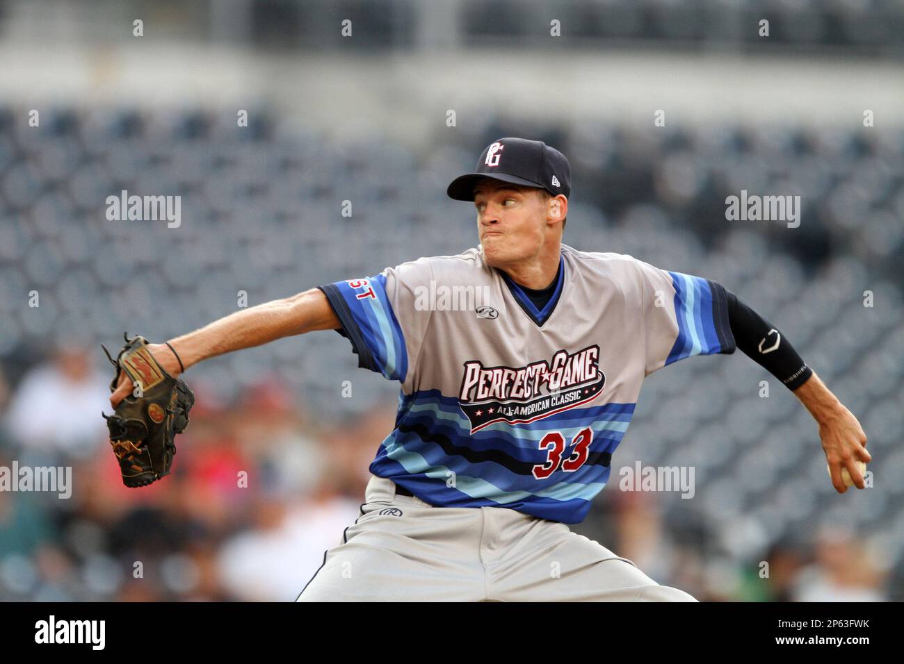 Outfielder / Pitcher Trey Ball #33 of New Castle H.S. in New Castle ...