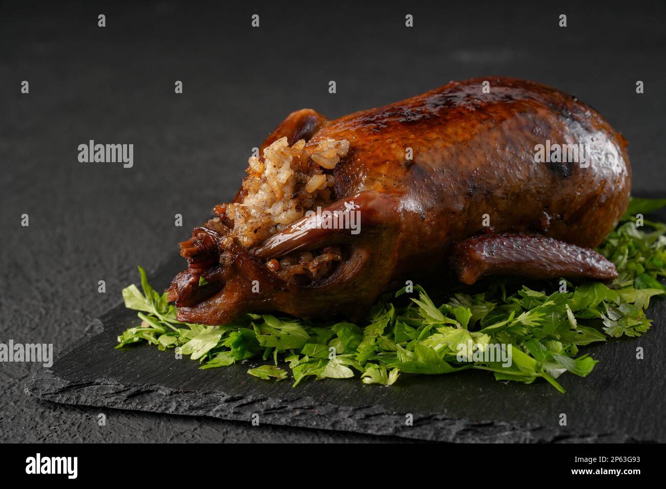 Arabic Cuisine; Egyptian traditional stuffed pigeon or "Hamam Mahshi ...