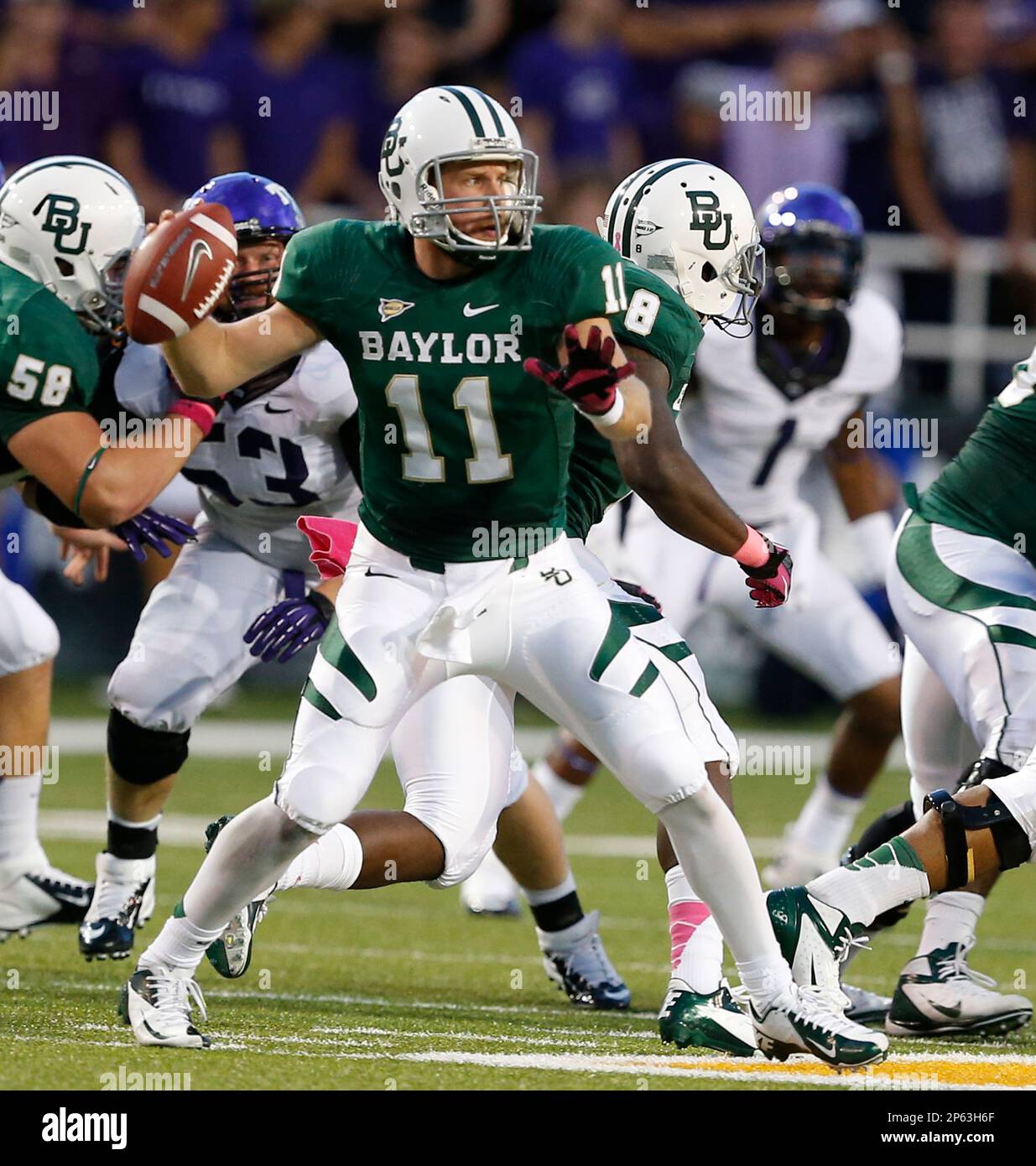 Baylor quarterback Nick Florence (11) drops back to pass against TCU in ...