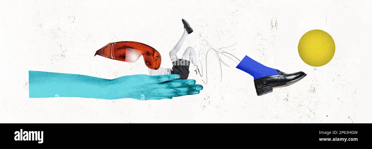 Contemporary art collage. Concept of weird people, pop art, creativity ...