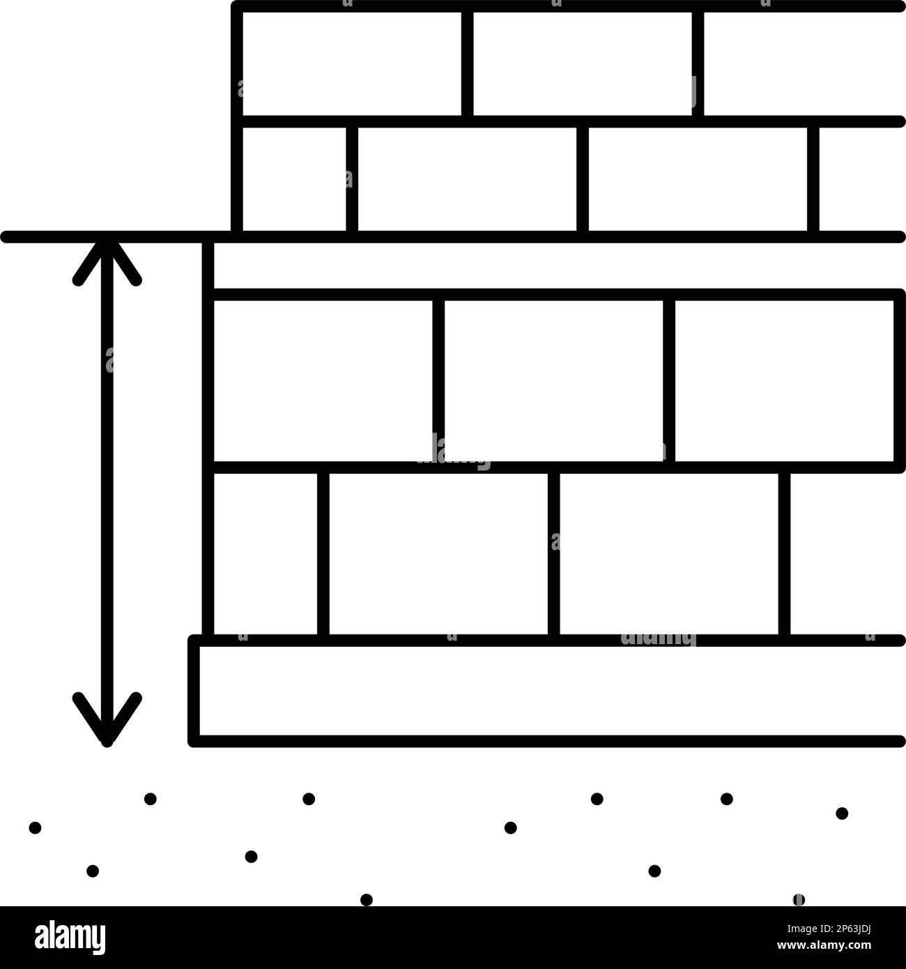 plinth level building house line icon vector illustration Stock Vector ...