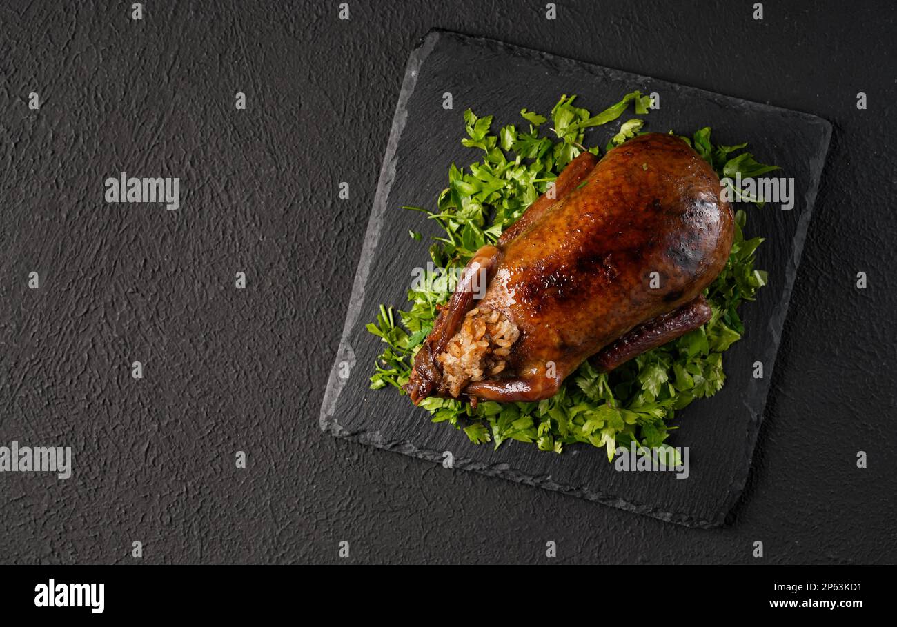 Arabic Cuisine; Egyptian traditional stuffed pigeon or "Hamam Mahshi ...