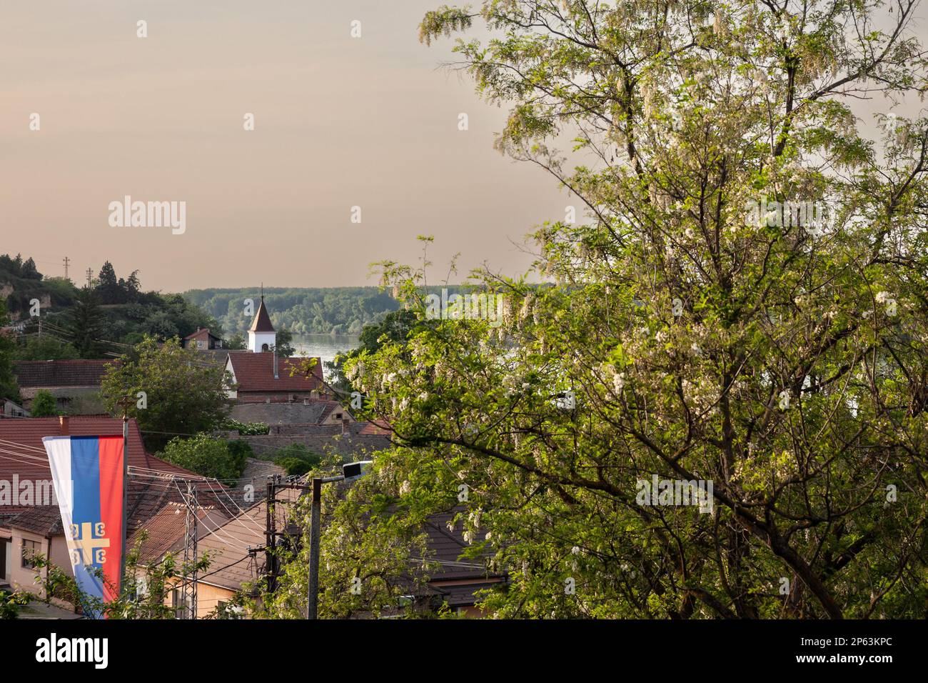 Panorama of the Danube river in Serbia in Stari Slankamen, Serbia ...