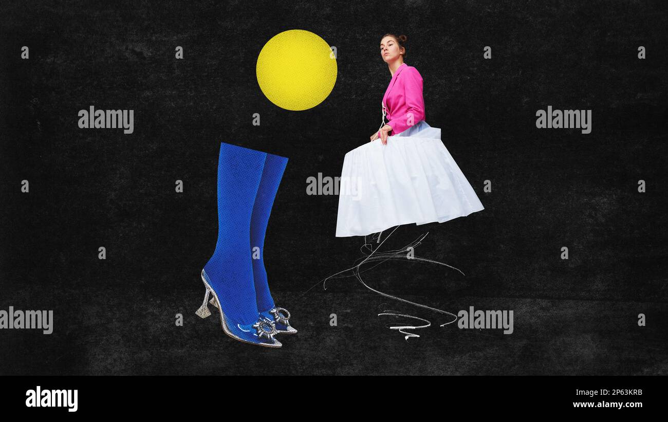 Contemporary art collage. Concept of weird people, pop art, creativity ...