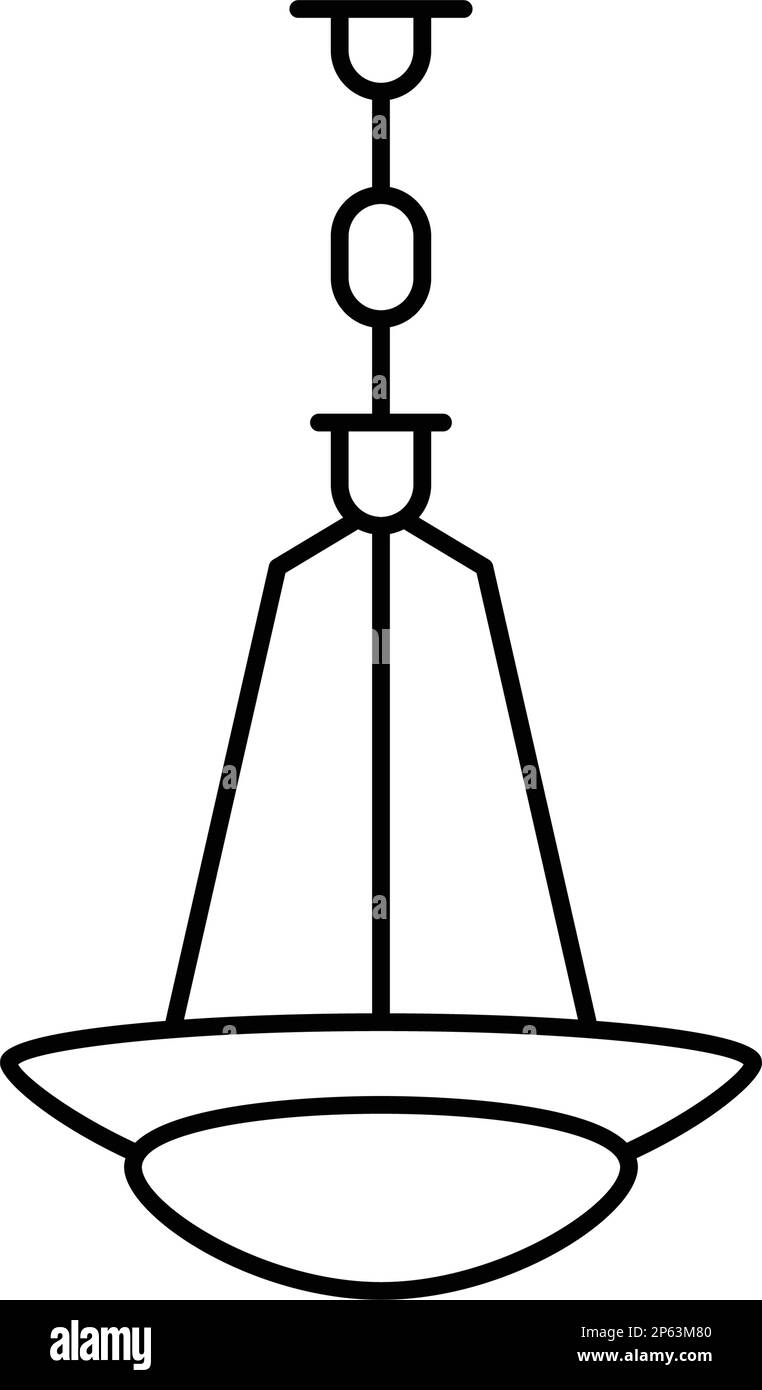 pendant lamp ceiling line icon vector illustration Stock Vector Image ...