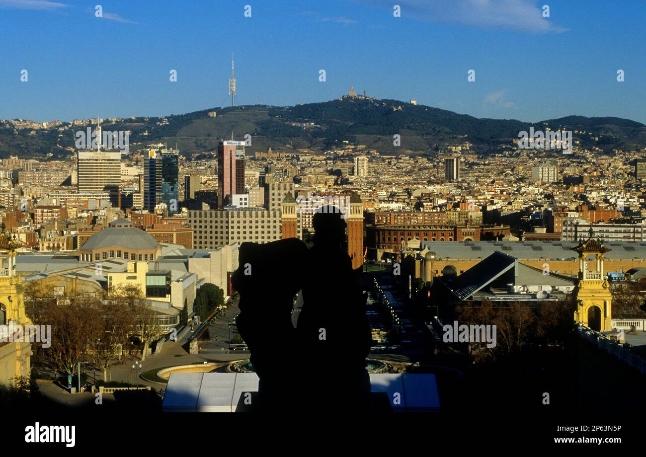 City skyline seen from montjuic hi-res stock photography and images - Alamy