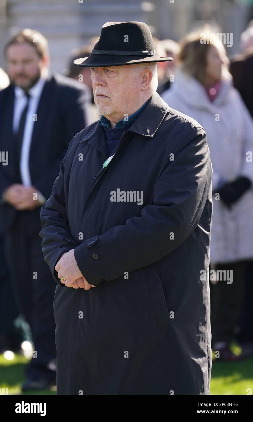 Danny Morrison (right) attends the funeral of former Sinn Fein general ...