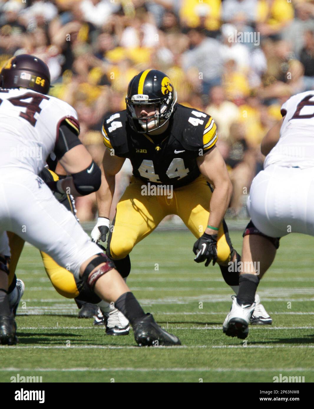 Iowa Hawkeyes James Morris (44) in action during a game against the ...