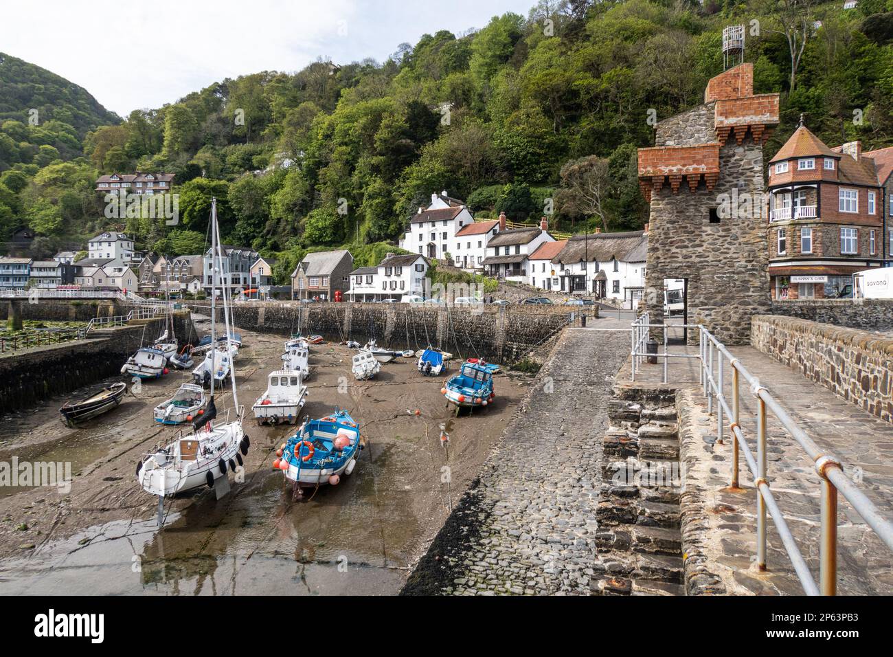 Lynmouth village and harbour, Devon, England Stock Photo - Alamy