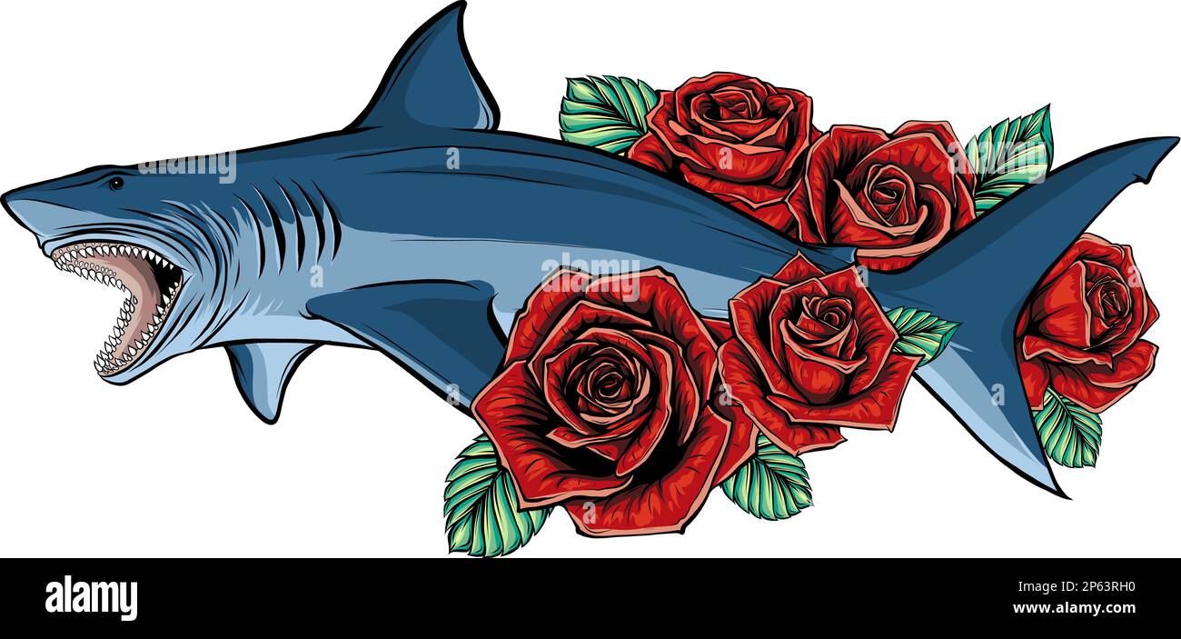Stylized shark illustration Stock Vector Images - Alamy