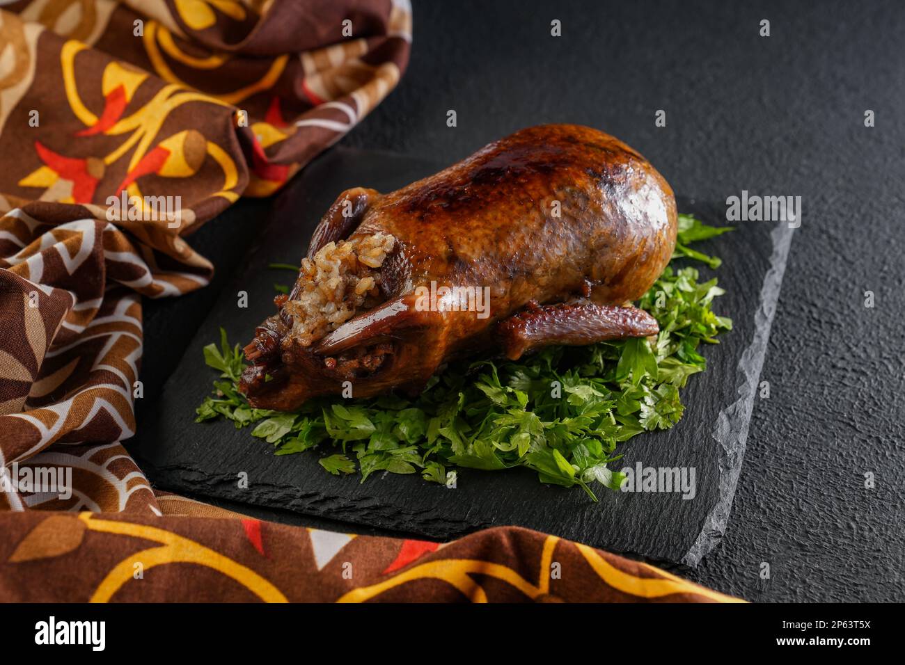 Arabic Cuisine; Egyptian traditional stuffed pigeon or "Hamam Mahshi ...
