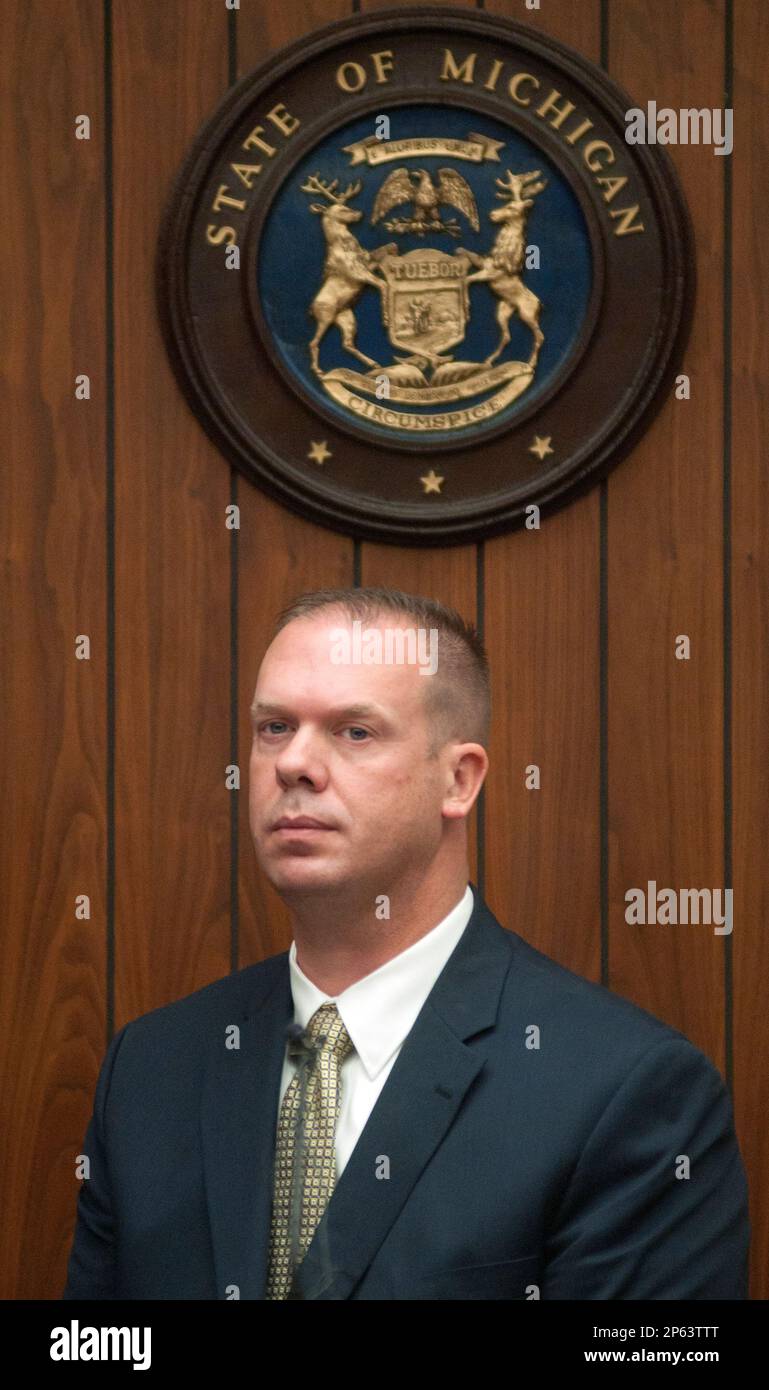 Michigan State Police Lt. Jason Teddy testifies on the ninth day of the ...