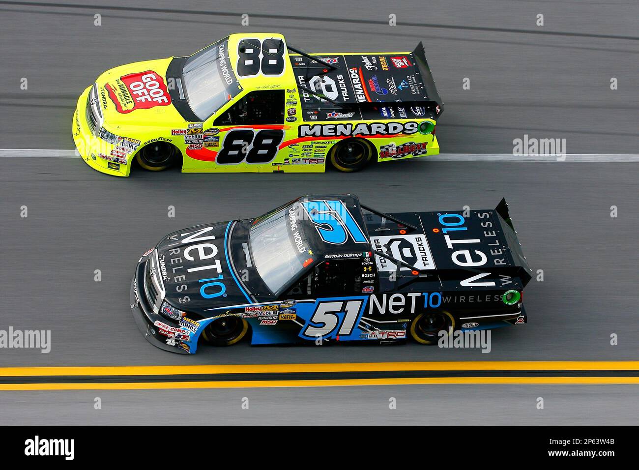 German Quiroga (51) and Matt Crafton (88) during the NASCAR Truck ...