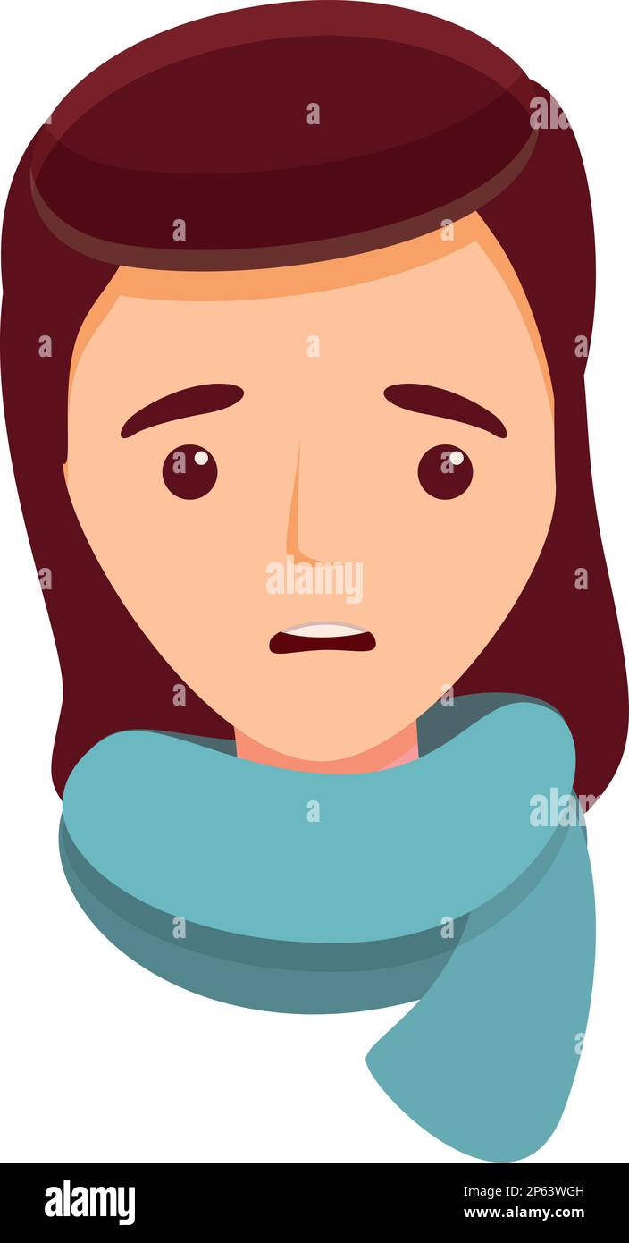 Girl treatment icon cartoon vector. Mouth infection. Medical adenoids ...
