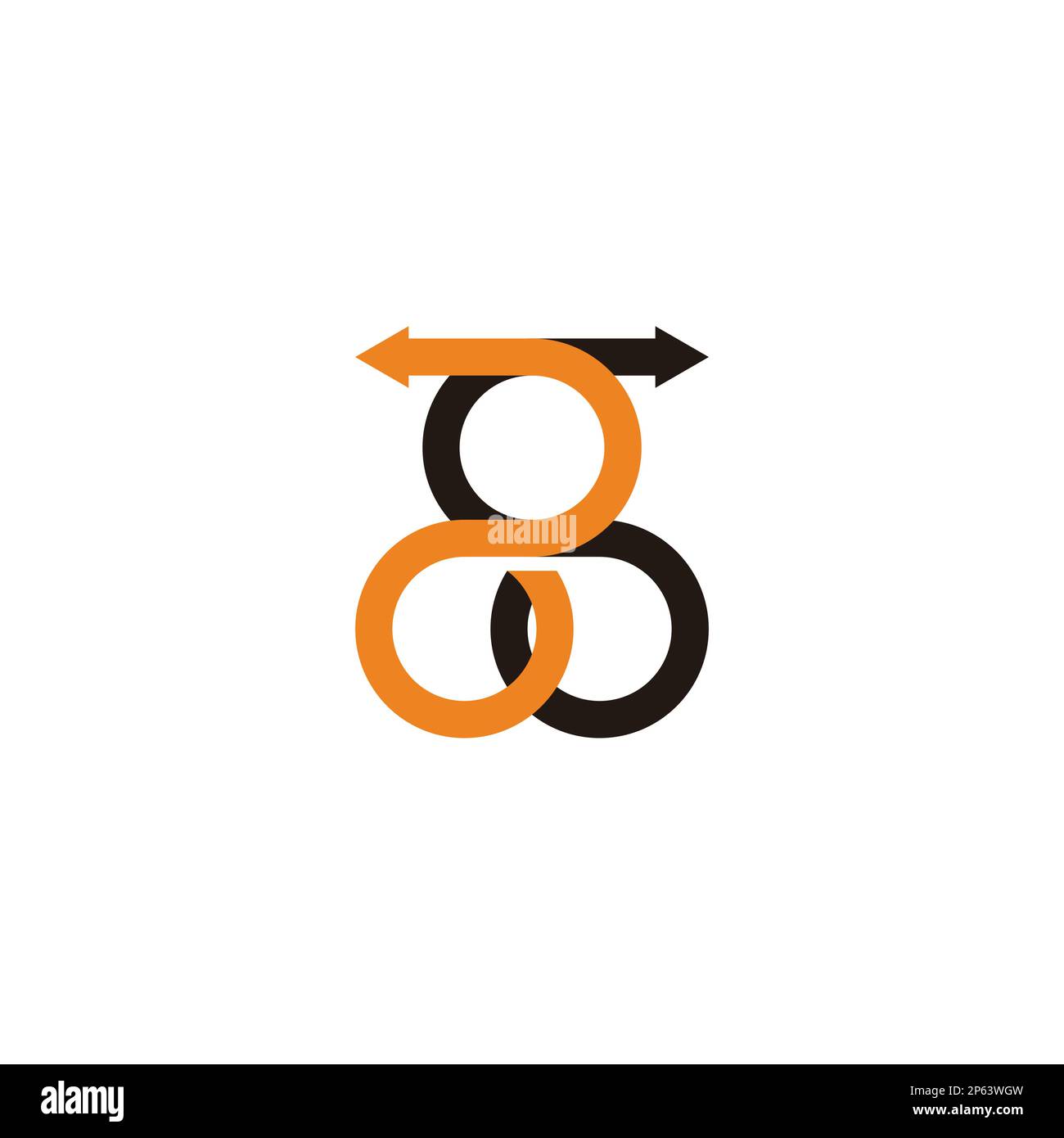 two opposite arrows colorful geometric symbol vector Stock Vector Image ...