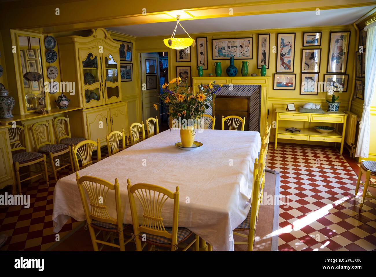 the dining room of the house of monet in giverny in france Stock Photo ...