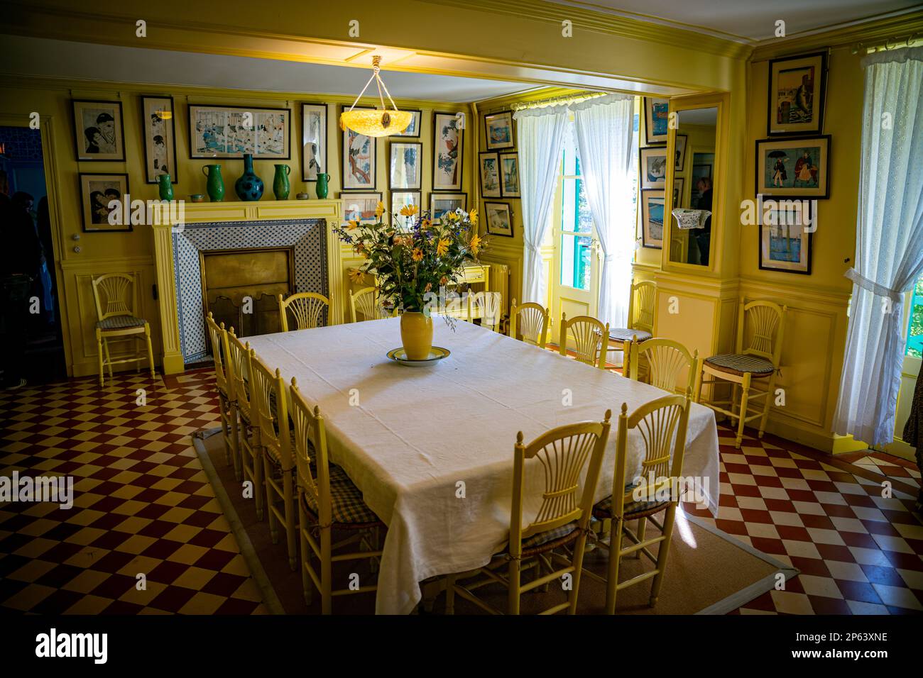 the dining room of the house of monet in giverny in france Stock Photo ...