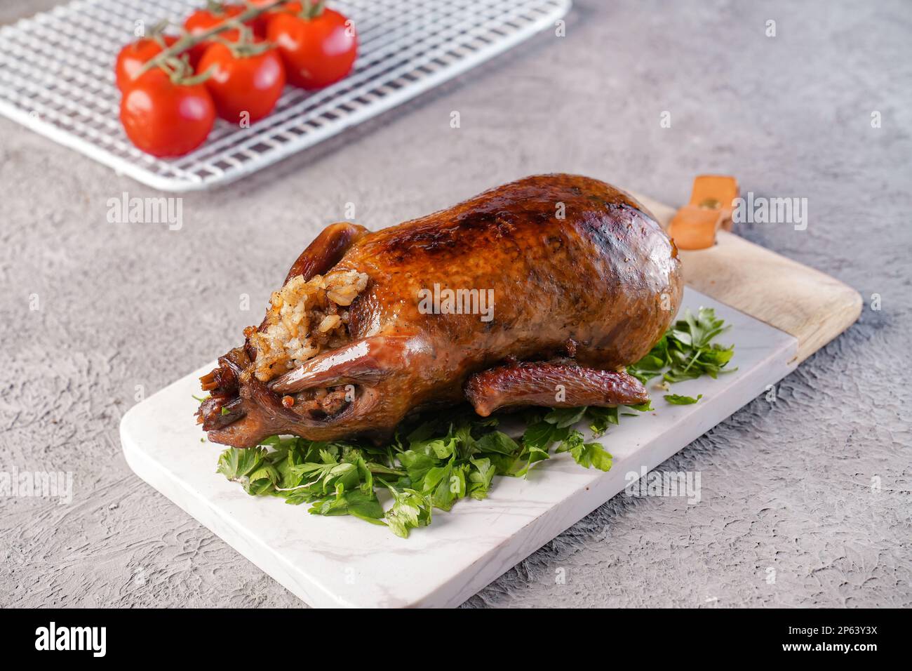 Arabic Cuisine; Egyptian traditional stuffed pigeon or "Hamam Mahshi ...