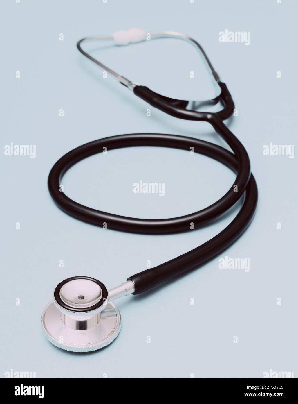 Medical pediatric or paediatric stethoscope on light blue Stock Photo ...