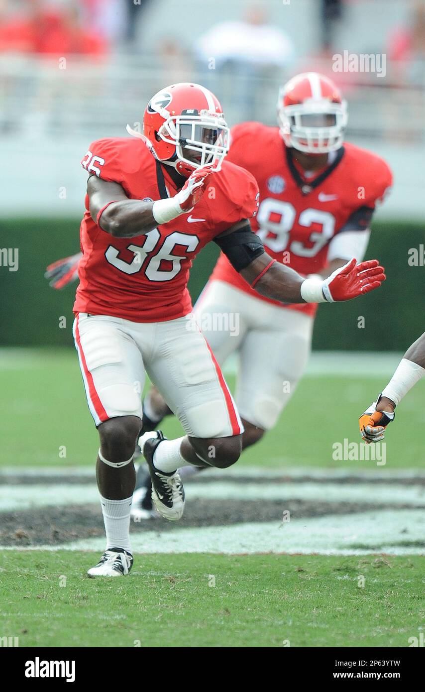 Georgia Bulldogs Shawn Williams (36) in action during a game against ...