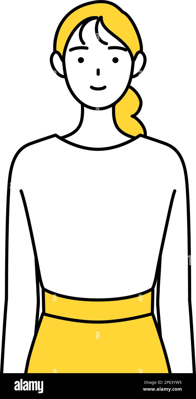 A casually dressed young woman, standing, Vector Illustration Stock ...