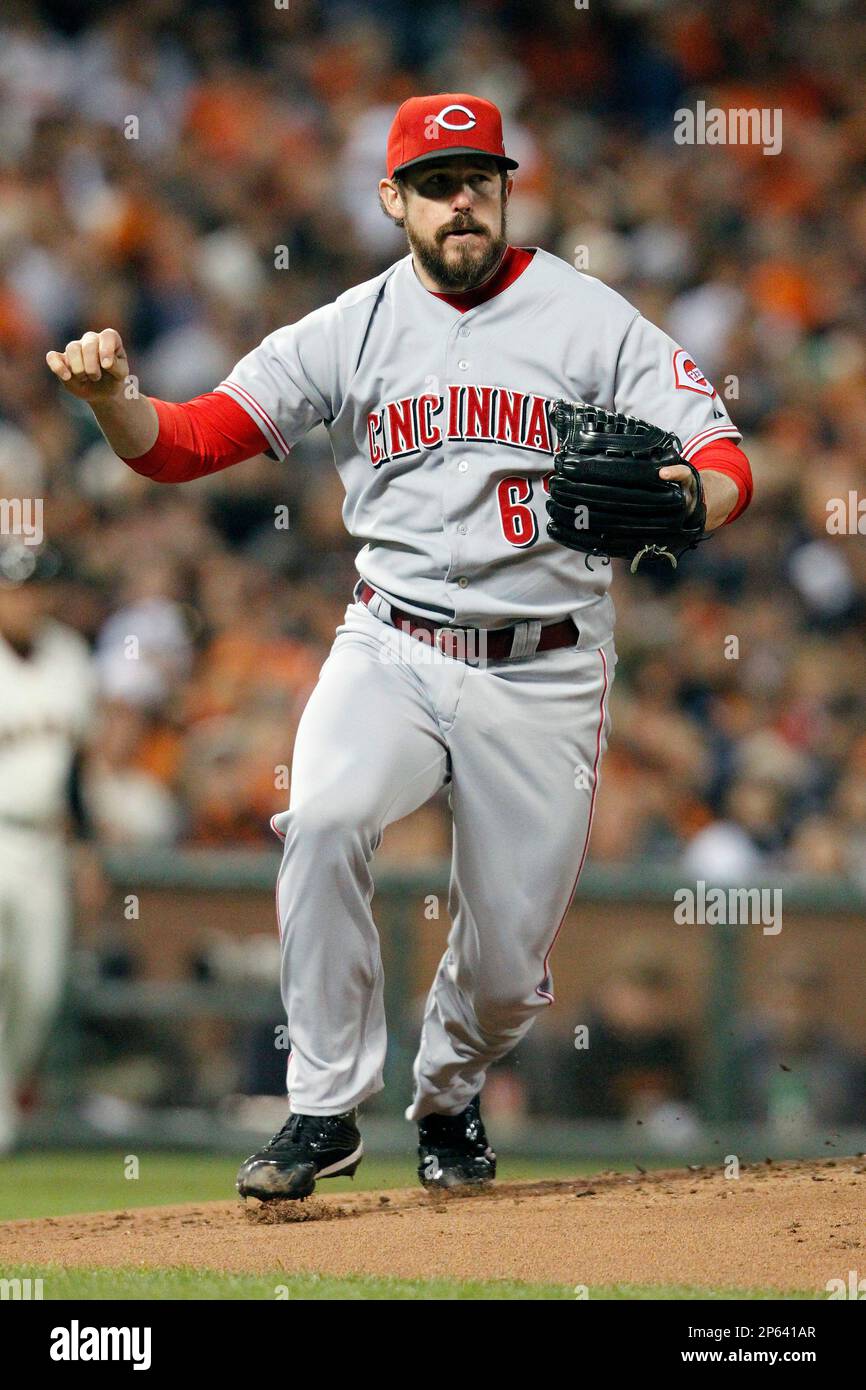 Cincinnati Reds relief pitcher Sam LeCure (63) on the mound during an ...