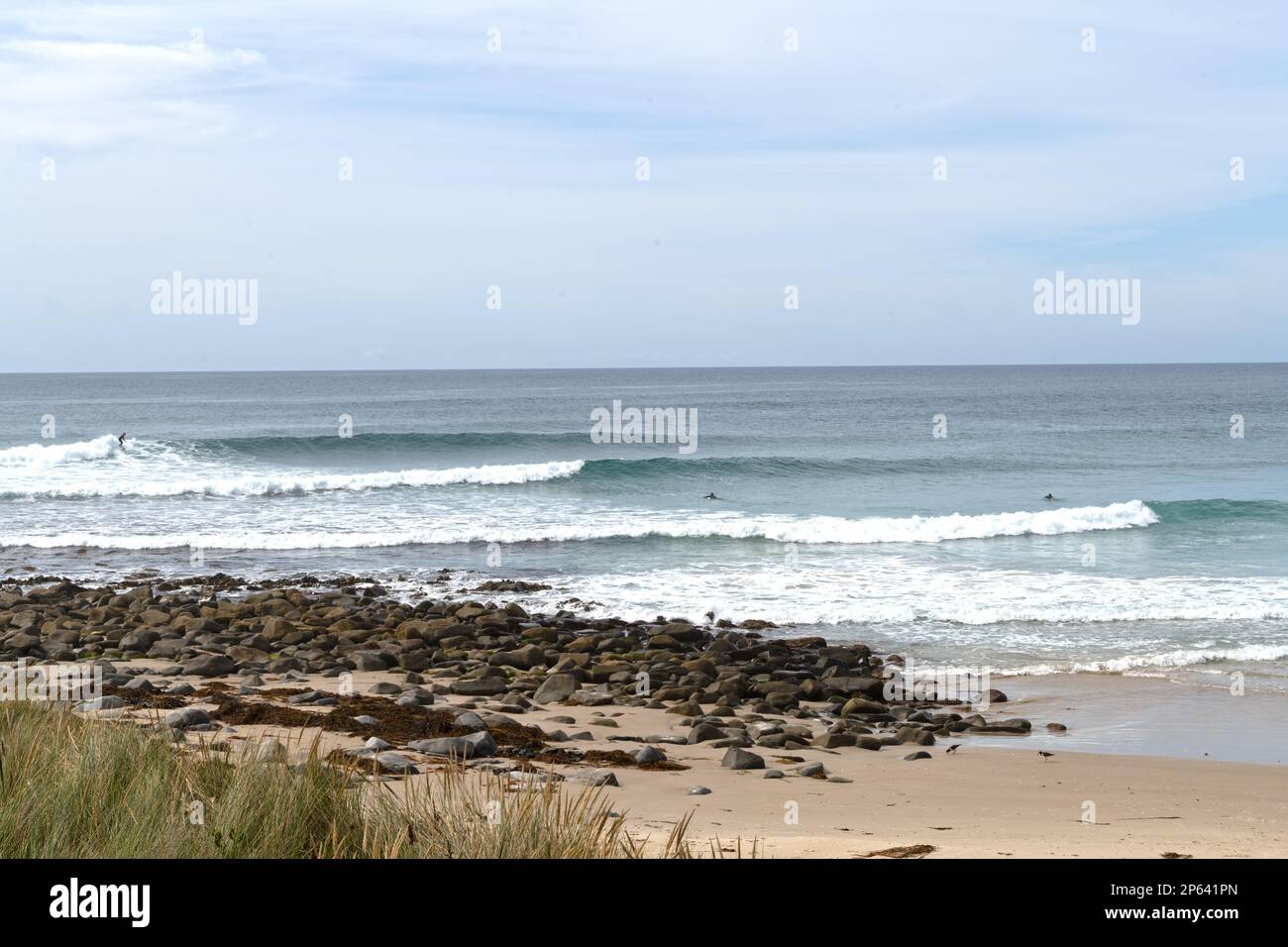 Waves peel into the bay at Shelly point -one of the best surfing spots ...