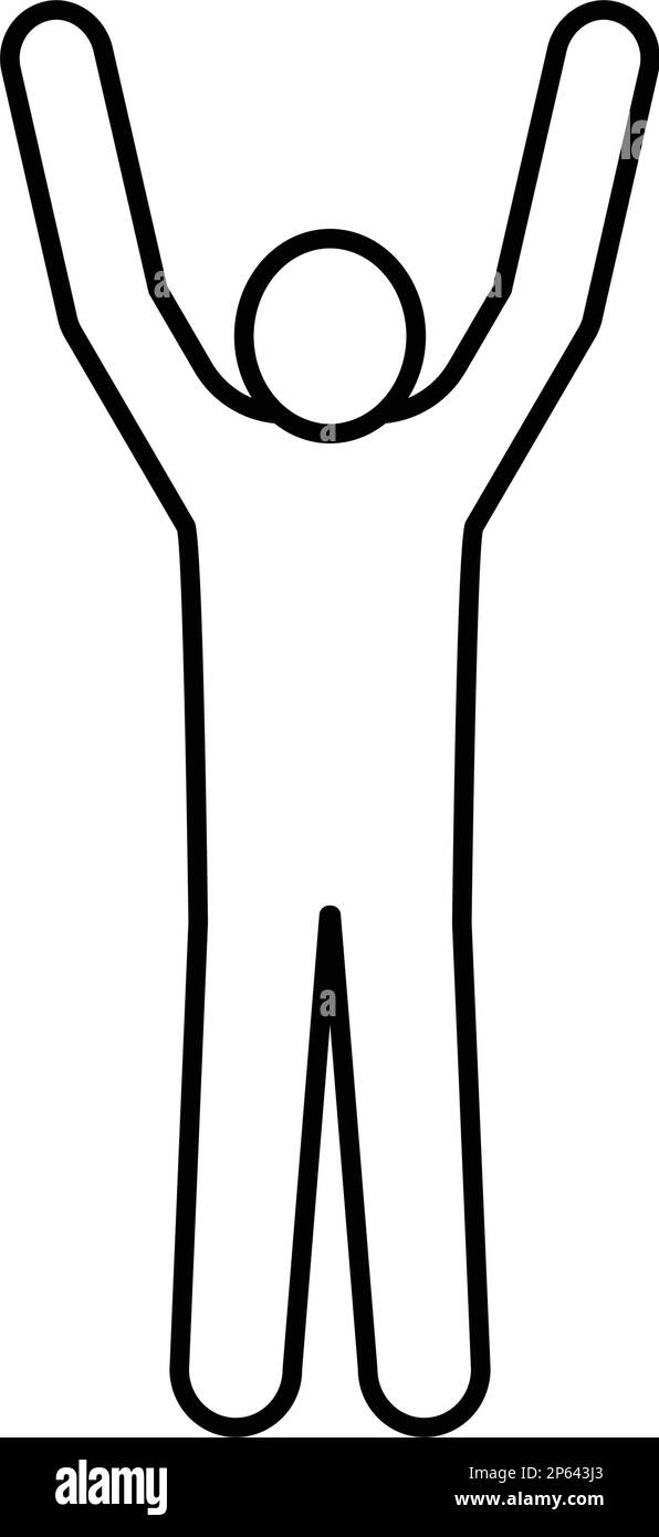 hand up man line icon vector illustration Stock Vector Image & Art - Alamy