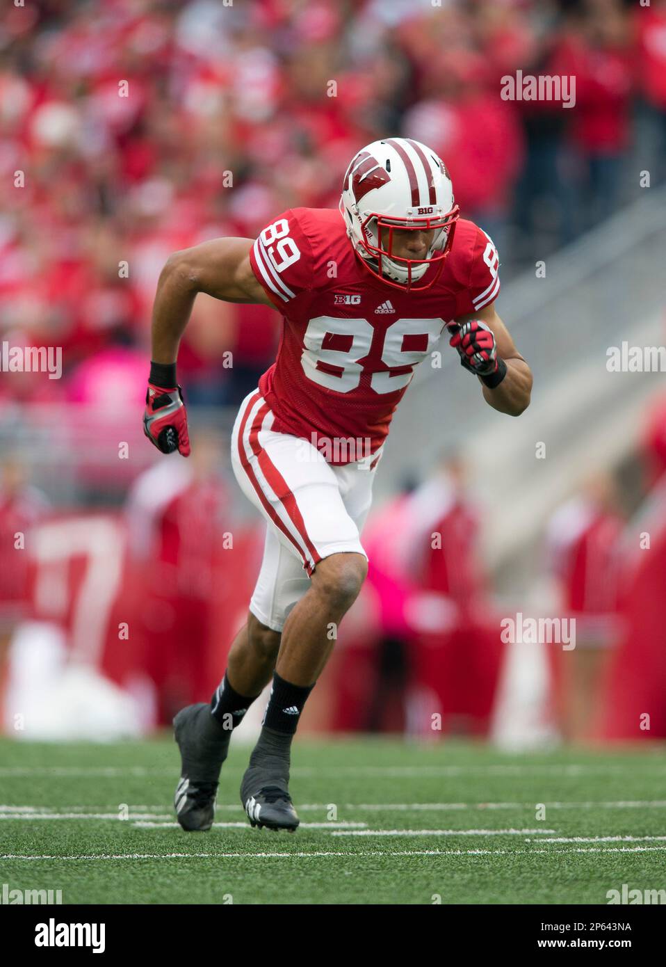Wisconsin Badgers wide receiver Chase Hammond (89) runs downfield ...