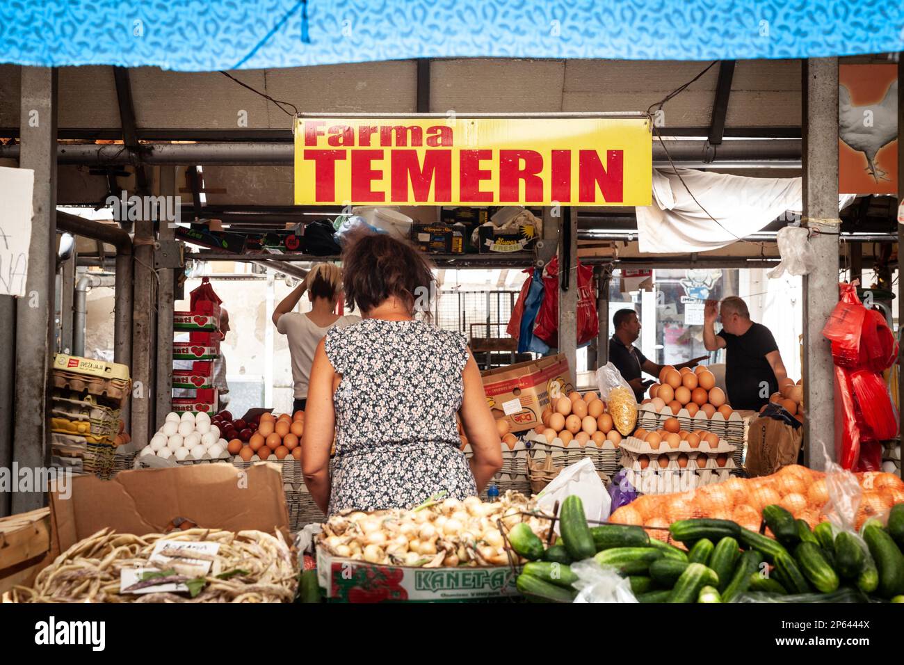 Picture of a stall of Futoska Pijaca market in Novi Sad, Serbia, with ...
