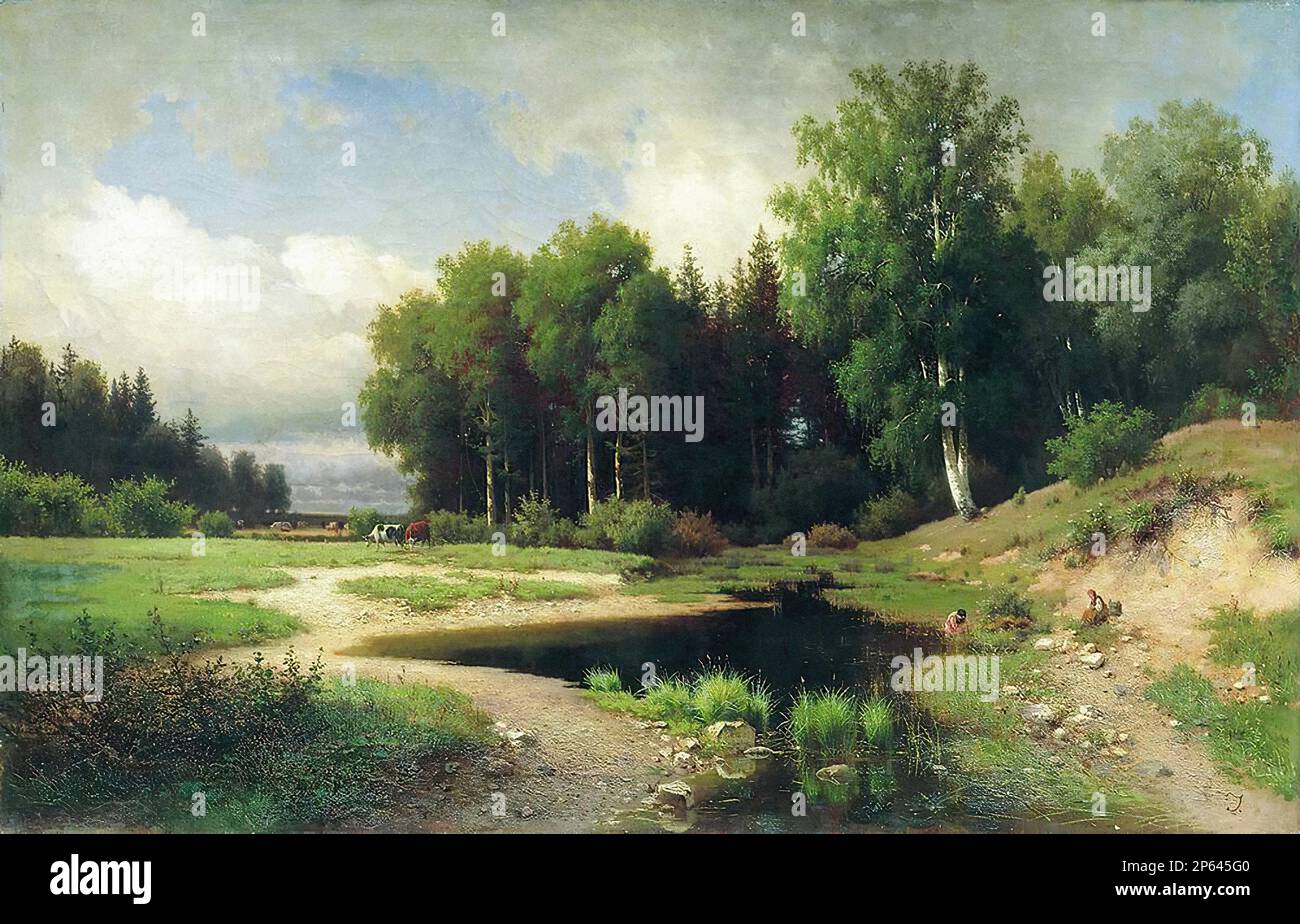 Каменев Лев - Вид близ села Поречья - Русская школа - XIX век - Kamenev ...